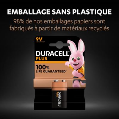 Pile alcaline 9V (PP3) Duracell Plus