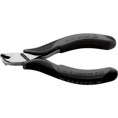 Pince coupante frontale dissipative ESD Knipex 64 32 120, 120 mm, coupe ...