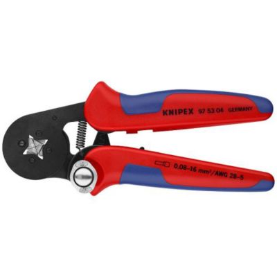 Pince à sertir auto-ajustable KNIPEX 97 53 04, accès latéral, sertissage carré pour embouts ...