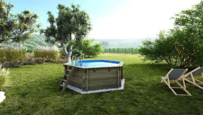 Piscine en bois 3,55x4,09 - H.1,17 m - avec filtration - BAS732OSP