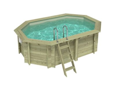 Piscine hors sol en bois NEMO 4.3 x 3 - H.1.18 m, sable, fixations à ...