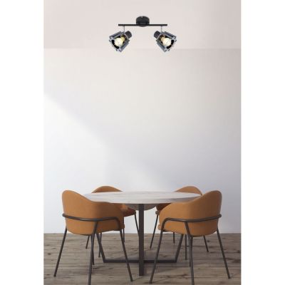 Plafonnier 2 spots design scandinave en bois BLAHA