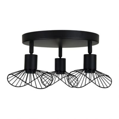Plafonnier Capeline noir avec 3 spots orientables