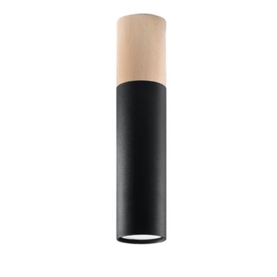 Plafonnier en Acier/bois - POLARIS 90649 - Bois naturel/noir - IP20 ...
