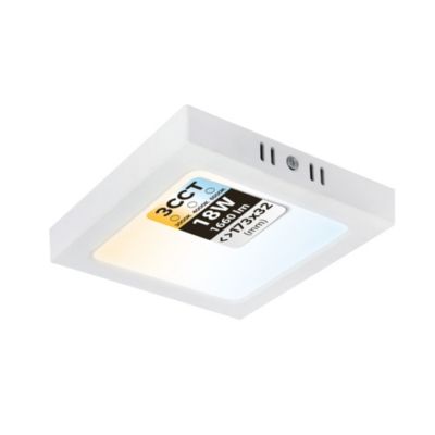 Plafonnier LED 18W 1660 lm 3CCT 17,3x17,3 cm IP20 carré blanc SELENA HOROZ