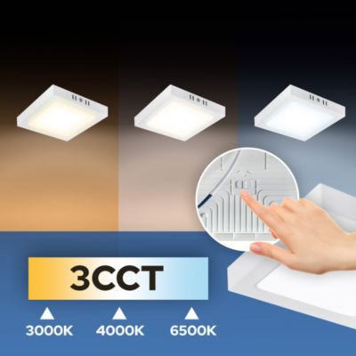 Plafonnier LED 18W 1660 lm 3CCT 17,3x17,3 cm IP20 carré blanc SELENA HOROZ