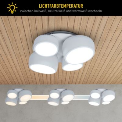 Plafonnier LED ELIORA 48.1x43.1x15cm metal plastique blanc moderne ...