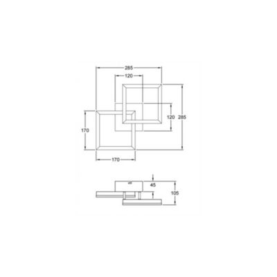 Plafonnier LED moderne BARD 21W anthracite 3394-28-282 Fabas Luce