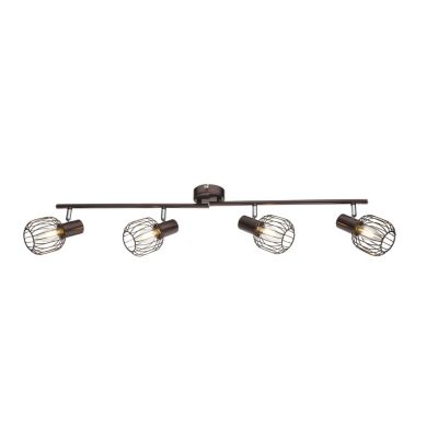 Plafonnier rampe 4 spots en métal design industriel AKIN