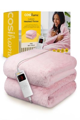 Plaid Chauffant Électrique En Fausse Fourrure De Luxe - Rose