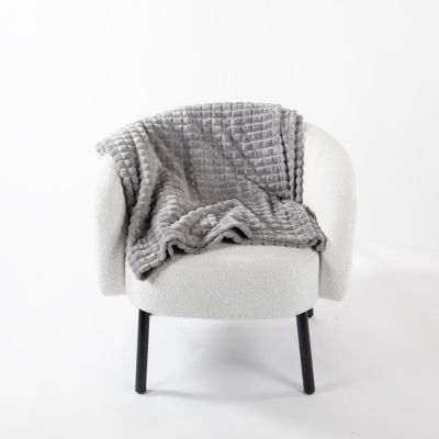 Plaid en fausse fourrure ultra doux gris 200x130 cm