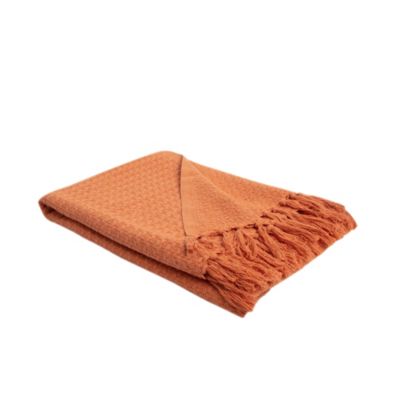 Plaid Firoza coton terracotta L.160 x l.120 cm