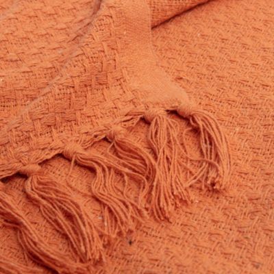 Plaid Firoza coton terracotta L.160 x l.120 cm