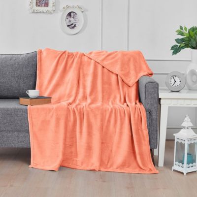 Plaid polaire extra doux et chaud Rose Thé 150x180 cm KOMO