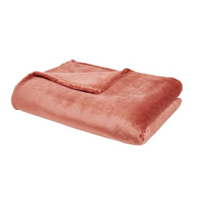 Plaid XL doux Microplush terracotta L.200 x l.150cm | Castorama