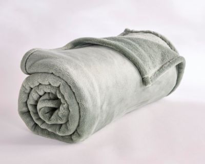 Plaid XL doux Microplush vert L.200 x l.150cm | Castorama