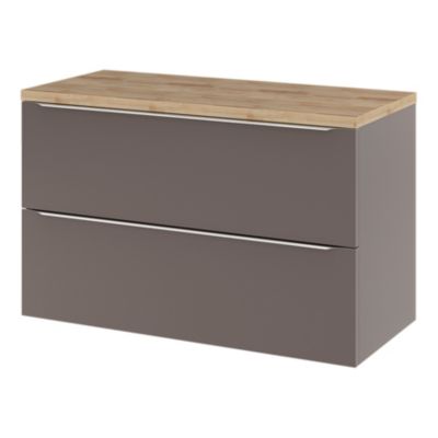 Plan de toilette GoodHome Hartland L. 100 cm chêne massif