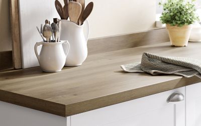 Plan de travail stratifié effet bois rustique L.300 x l.62 x ép.3,8 cm ...