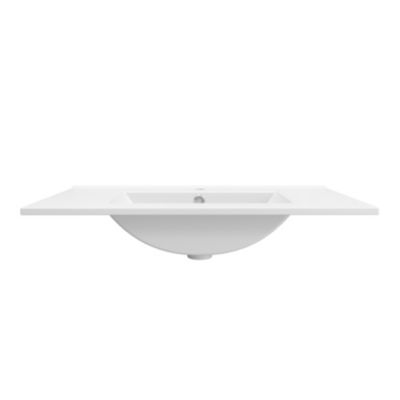 Plan vasque à encastrer en céramique blanc, l.81,5 cm, Opah