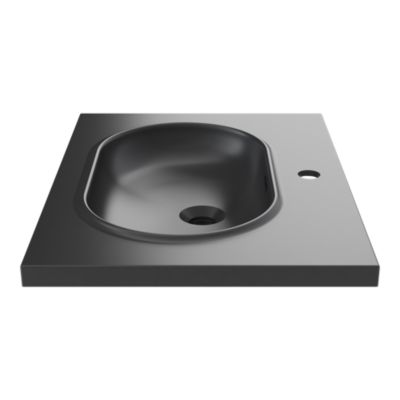 Plan vasque en résine noir l.60,4 cm, GoodHome Cavally