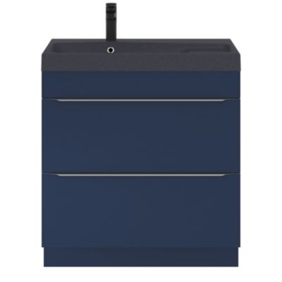 Plan vasque en résine noir l.80 cm, GoodHome Mila