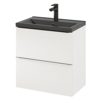 Plan vasque faible profondeur noir GoodHome Nira 60 cm
