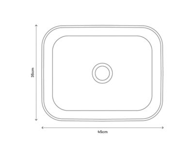 Plan vasque lave-mains blanc, l.44,7 x H.14,2 x P.30,7 cm, GoodHome Lana