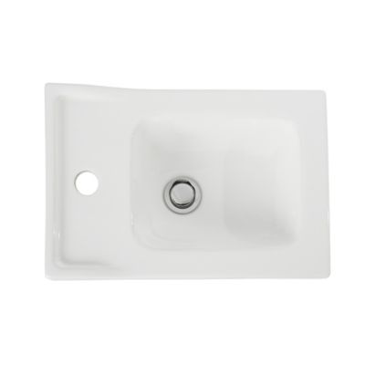 Plan vasque lave-mains blanc, l.44,7 x H.14,2 x P.30,7 cm, GoodHome Lana