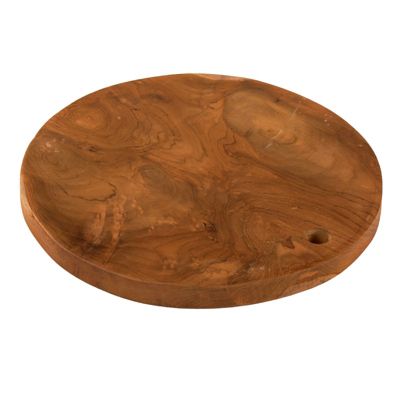 Planche à découper - plateau décoratif rond 30 cm bois de teck - NATE ...