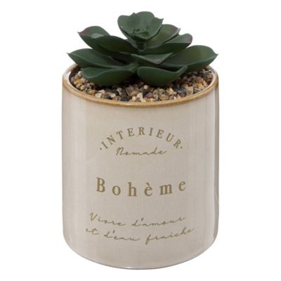Plante artificielle "Bota" - pot en céramique - H14 cm - Atmosphera