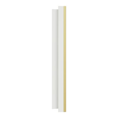 Plaque de finition 2 postes, effet laiton support blanc, Odace Métal