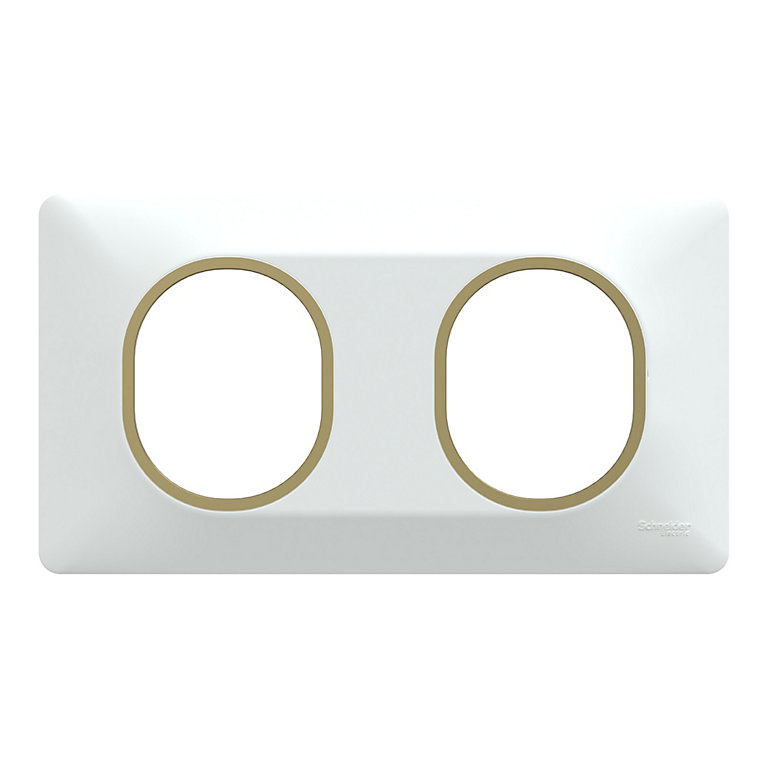 Plaque de finition 2 postes Schneider Electric Ovalis S320704D coloris ... Plaque de finition 2 postes Schneider Electric Ovalis S320704D coloris ...