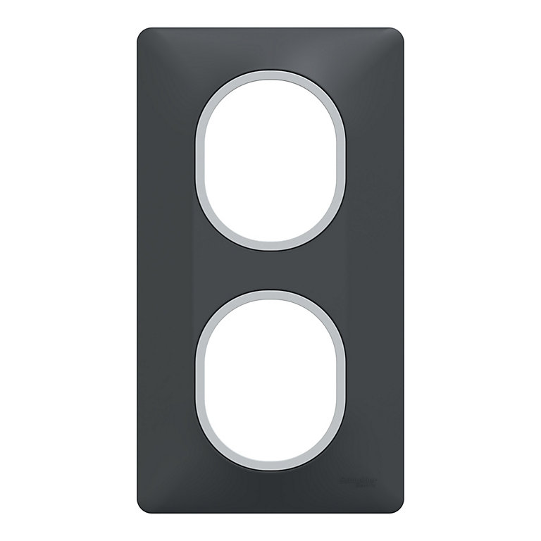 Plaque de finition 2 postes Schneider Electric Ovalis S340724G coloris ... Plaque de finition 2 postes Schneider Electric Ovalis S340724G coloris ...