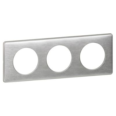 Plaque de finition 3 postes Legrand Céliane 0 998 67 coloris aluminium ...