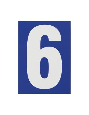 Plaque de signalisation 6, marquage blanc sur fond bleu, panneau PVC ...