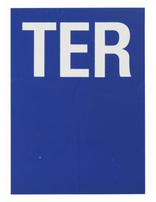 Plaque de signalisation TER, marquage blanc sur fond bleu, panneau PVC ...