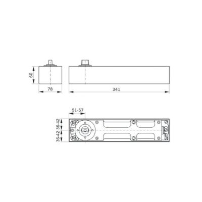 Plaque inox N7410 pour BTS 80 - DORMA - 46700000