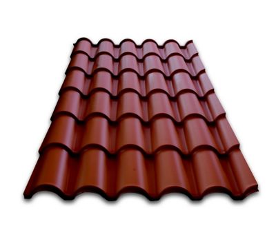 Plaque pvc imitation tuile ronde Renolit Tecno Imac 30 Coppi terre ...