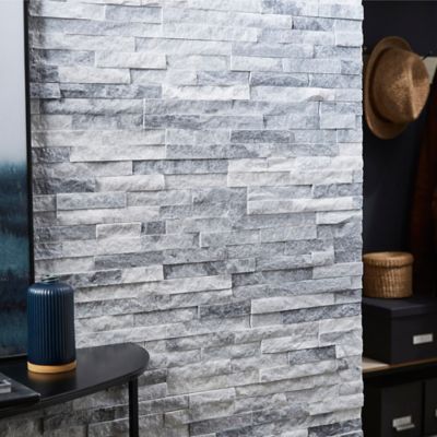 Plaquette de parement Austral pierre naturelle blanc gris (vendue au carton) | Castorama