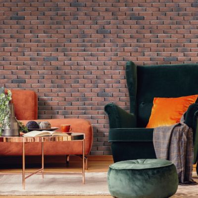 Plaquette de parement effet brique - EASY BRICK RED - Modulo - 0,64m² - intérieur/extérieur ...