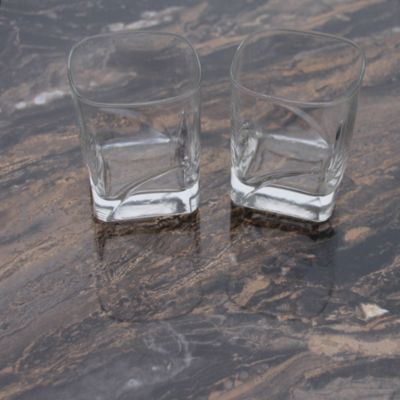 Plateau 140x70 decor marbre capuccino chants laiton - Restootab