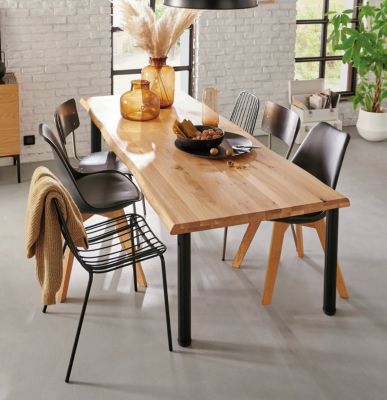 Plateau de table chene rustique huile prolam bords flacheux 80 x 200 cm ...