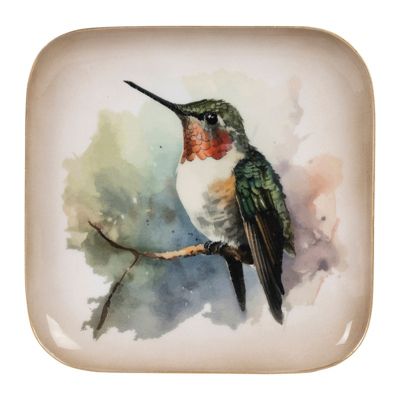 Plateau oiseau colibri multicolore 16x16x2cm | Castorama