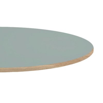 Plateau rond 70cm couleur gris medio chants imitation bois - Restootab