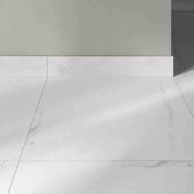 Plinthe carrelage intérieur effet marbre blanc L.60 x l.8 cm x ép.9 mm ...