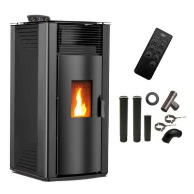 Poêle à granulés air Anita 15 kW Noir Sannover + Kit Raccordement ...
