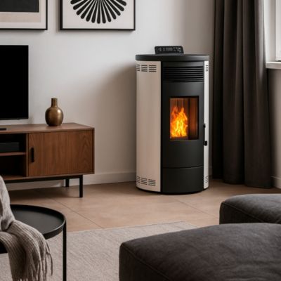 Poêle à granulés étanche Flavia 9,5 kW Blanc Sannover + Kit d ...