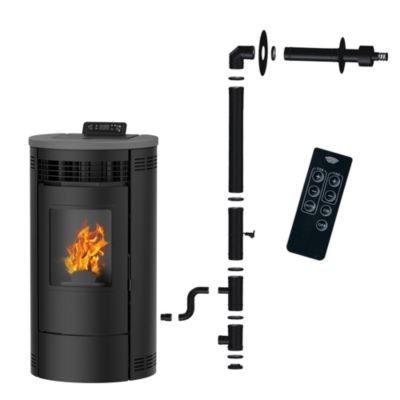 Poêle à granulés étanche Flavia 9,5 kW Noir Sannover + Kit d ...