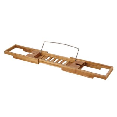 Pont de baignoire en bambou avec support tablette/livre MSV L. 70 x P ...