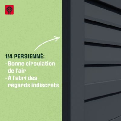 Portail 1/4 persienné battant Neva aluminium gris anthracite RAL 7021 l.350 x H.168 cm Klikstrom